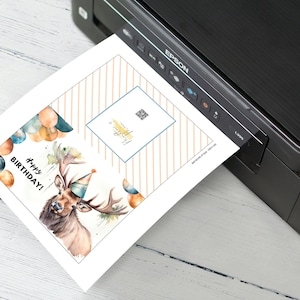 Printable Elk Birthday Card, Instant Download, Print at Home Card ...