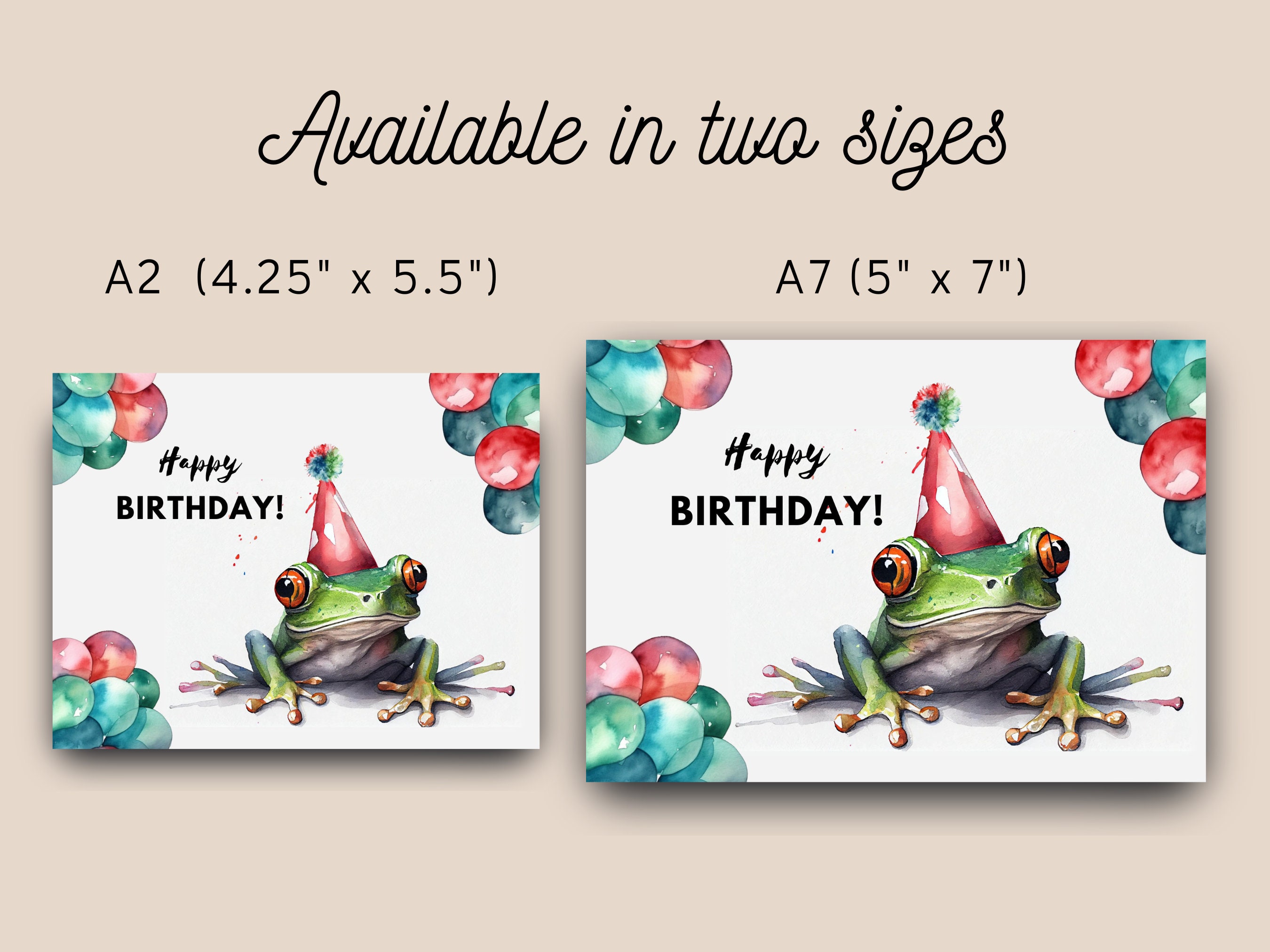 Tree Frog Birthday Card With Party Hat, Happy Birthday, Colorful Frog ...
