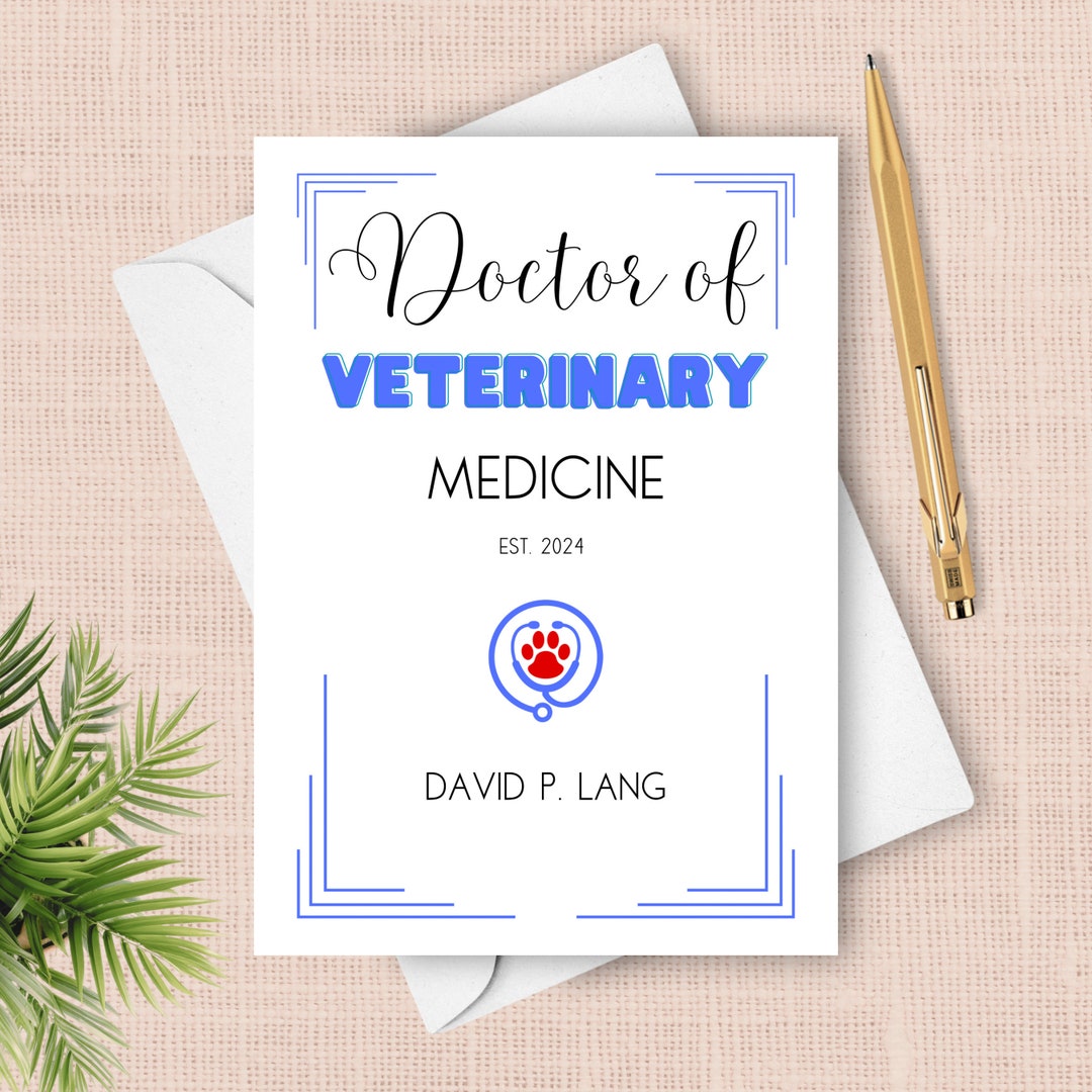 DVM Graduation Card, 2024 Personalized Congratulations Card for Doctor ...