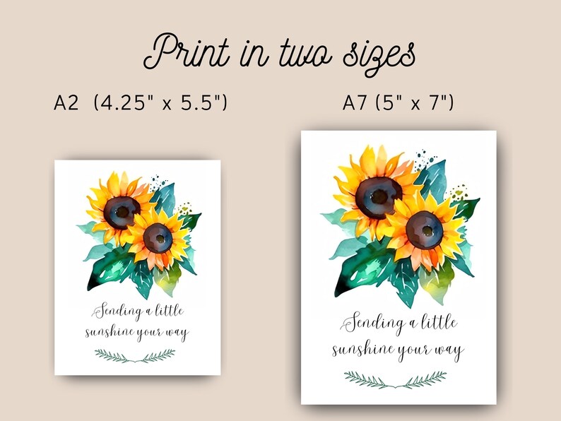 Printable Sending You Sunshine Card, Instant Digital Download Print at ...