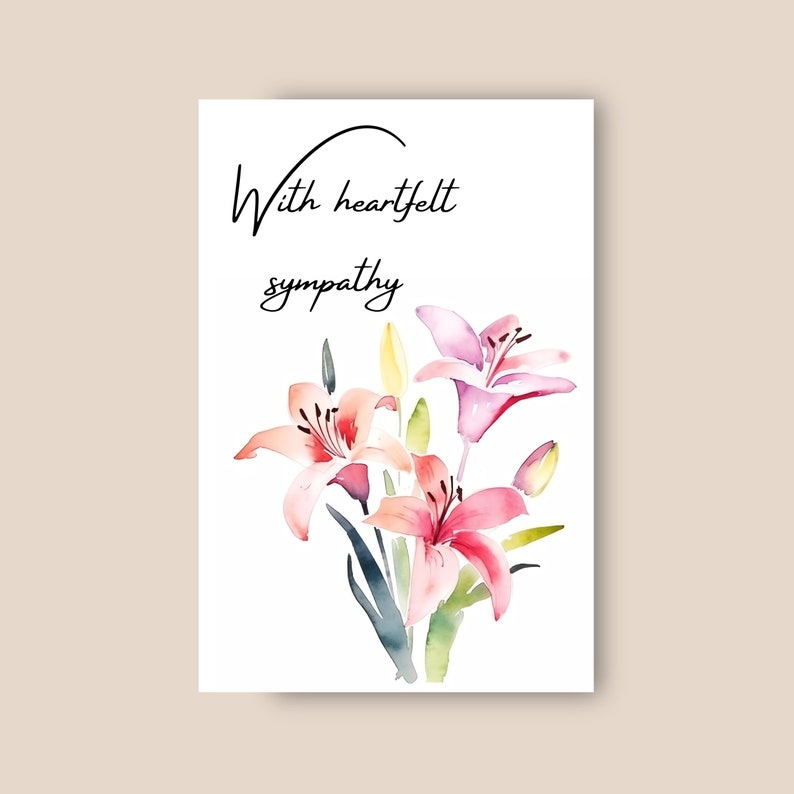 Sympathy Card Set Watercolor Floral Condolences Card Pack - Etsy