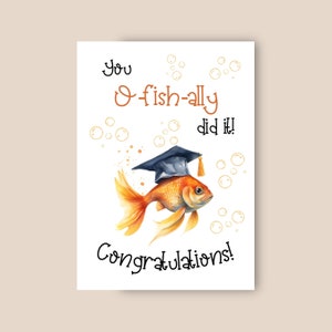 Gold Fish Graduation Card College Graduation Card Funny High - Etsy