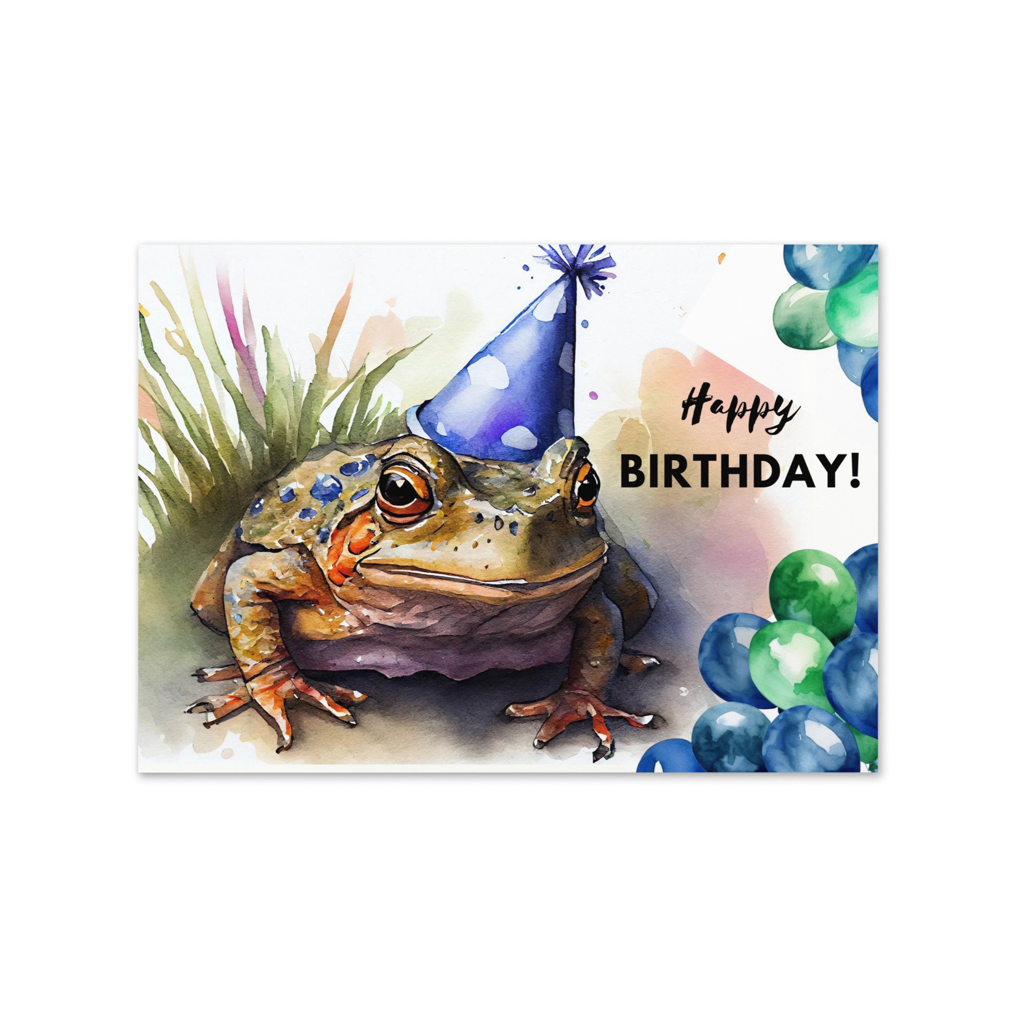 Toad Birthday Card Party Hat Happy Birthday Toad Gift - Etsy