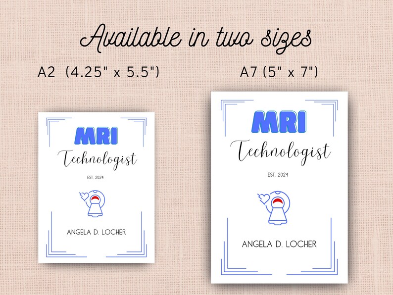 Printable Personalized MRI Technologist Graduation Card, Print at Home ...