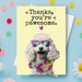 Funny Poodle Thank You Card, Pet Dog Thanks Humorous Pun Greeting ...