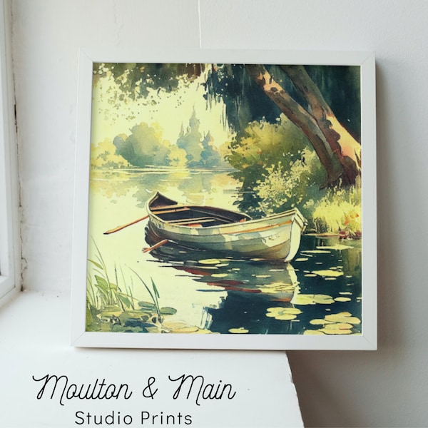 Antique Rowboat Painting - Etsy