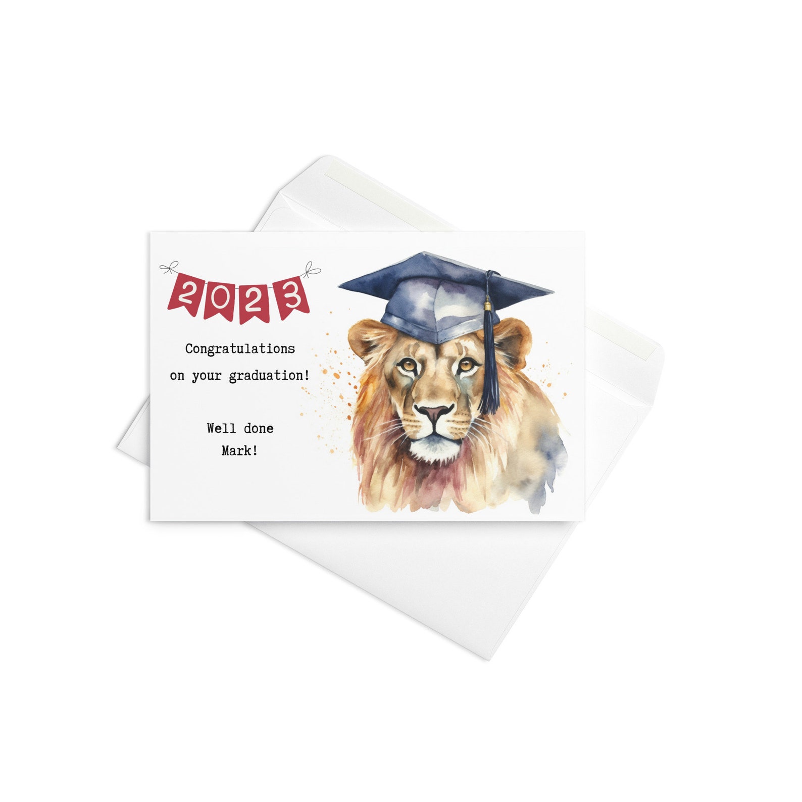 Lion Graduation Card, Graduation 2024 Custom Card Personalized, High ...