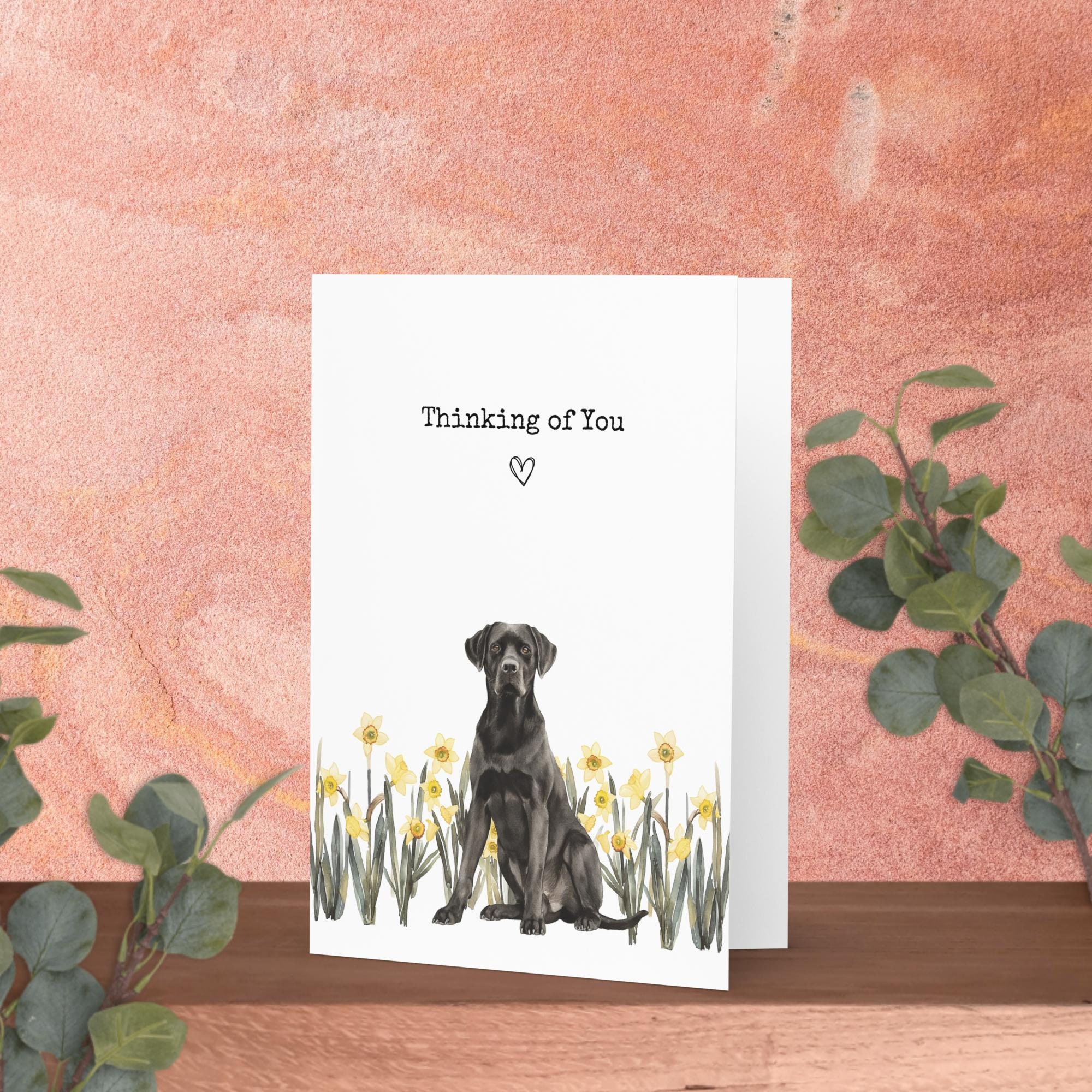 Printable Black Lab Thinking of You Card, Instant Download Print at ...