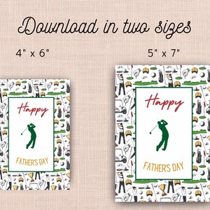 Printable Golf Fathers Day Card, Instant Download, Print at Home Card ...