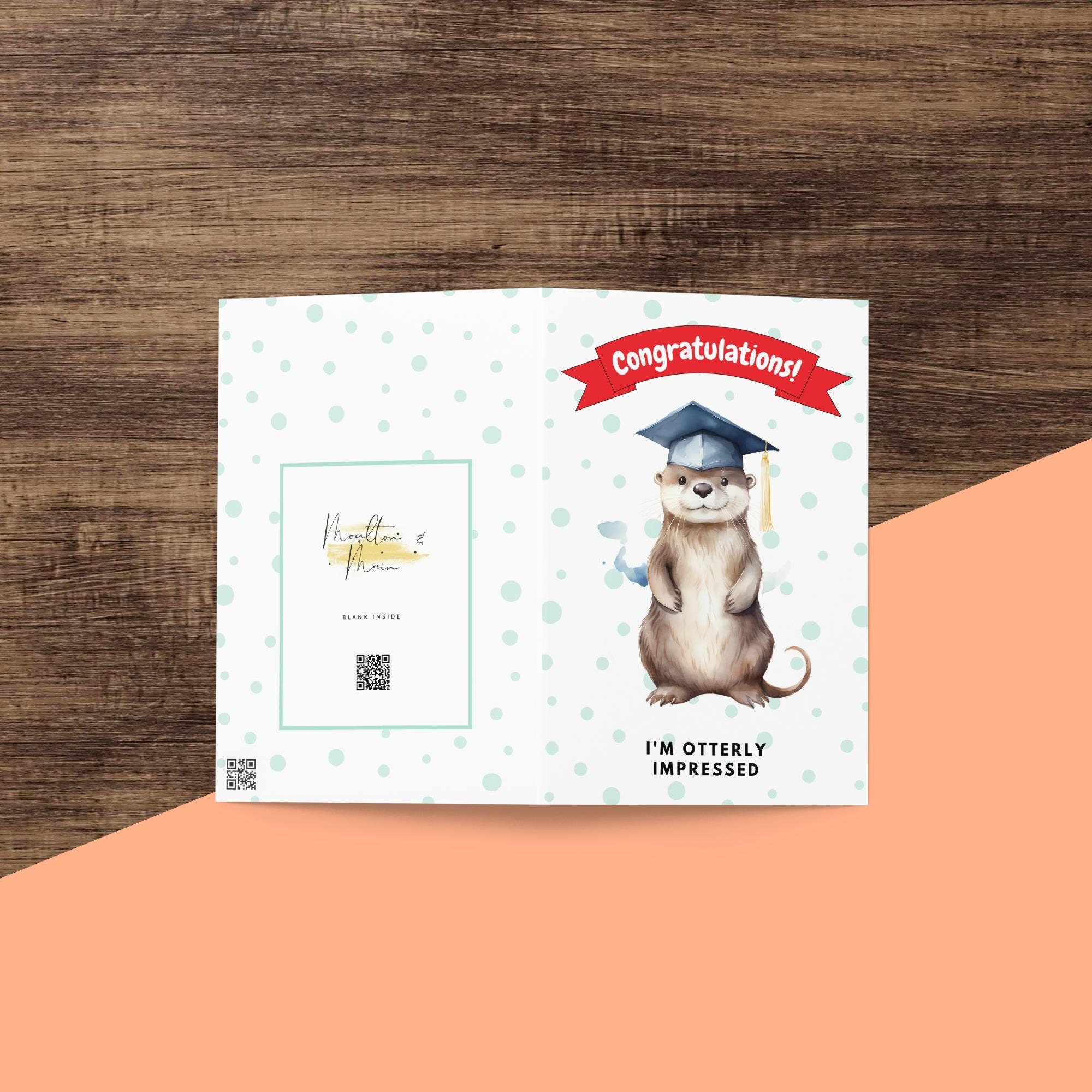 Printable Otter Graduation Card, Funny Graduation, Instant Download ...