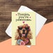 Cocker Spaniel Funny Thank You Card, Pet Dog Thanks Humorous Pun ...