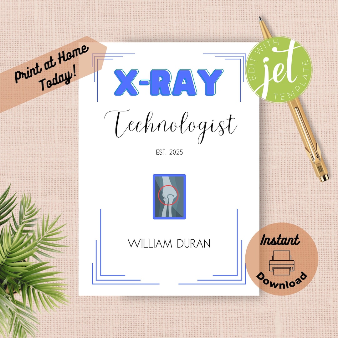 Printable Personalized X-ray Technologist Graduation Card, Print at ...