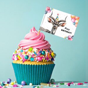 Printable Antelope Birthday Cupcake Topper, Instant Download Print at ...