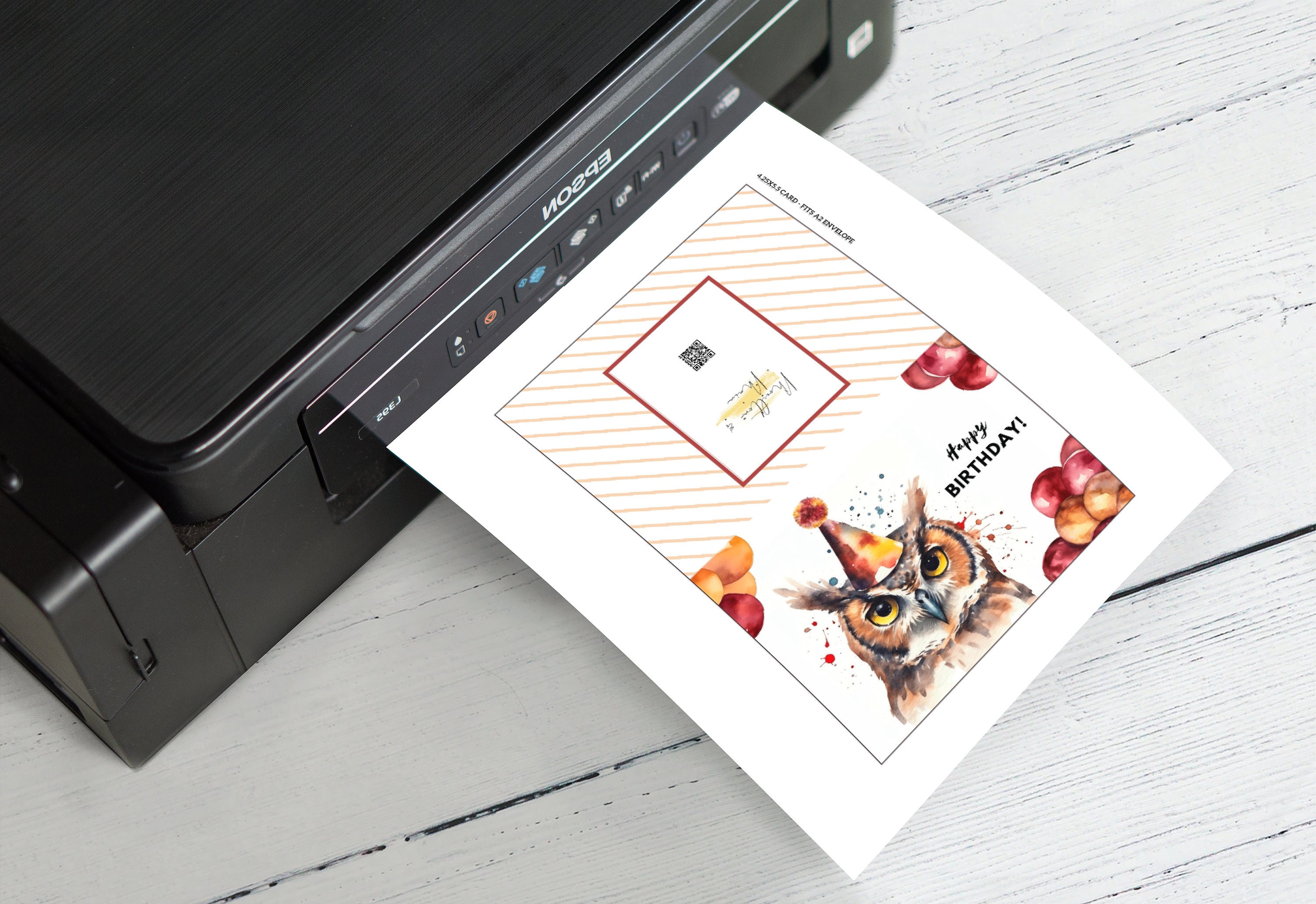 Printable Owl Birthday Card, Instant Digital Download Print at Home ...