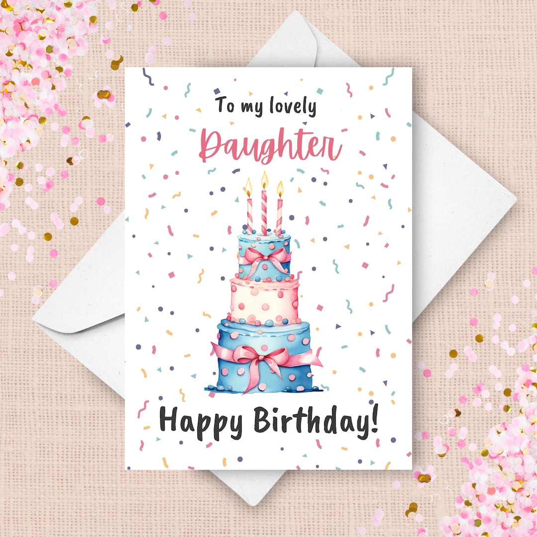 Birthday Card for Daughter, Happy Birthday Card From Mother or Father ...