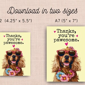 Printable Cocker Spaniel Funny Thank You Card, Instant Download Print ...