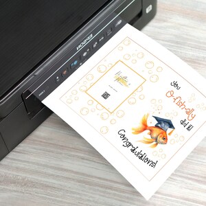 Printable Goldfish Graduation Card, Instant Download, Print at Home ...
