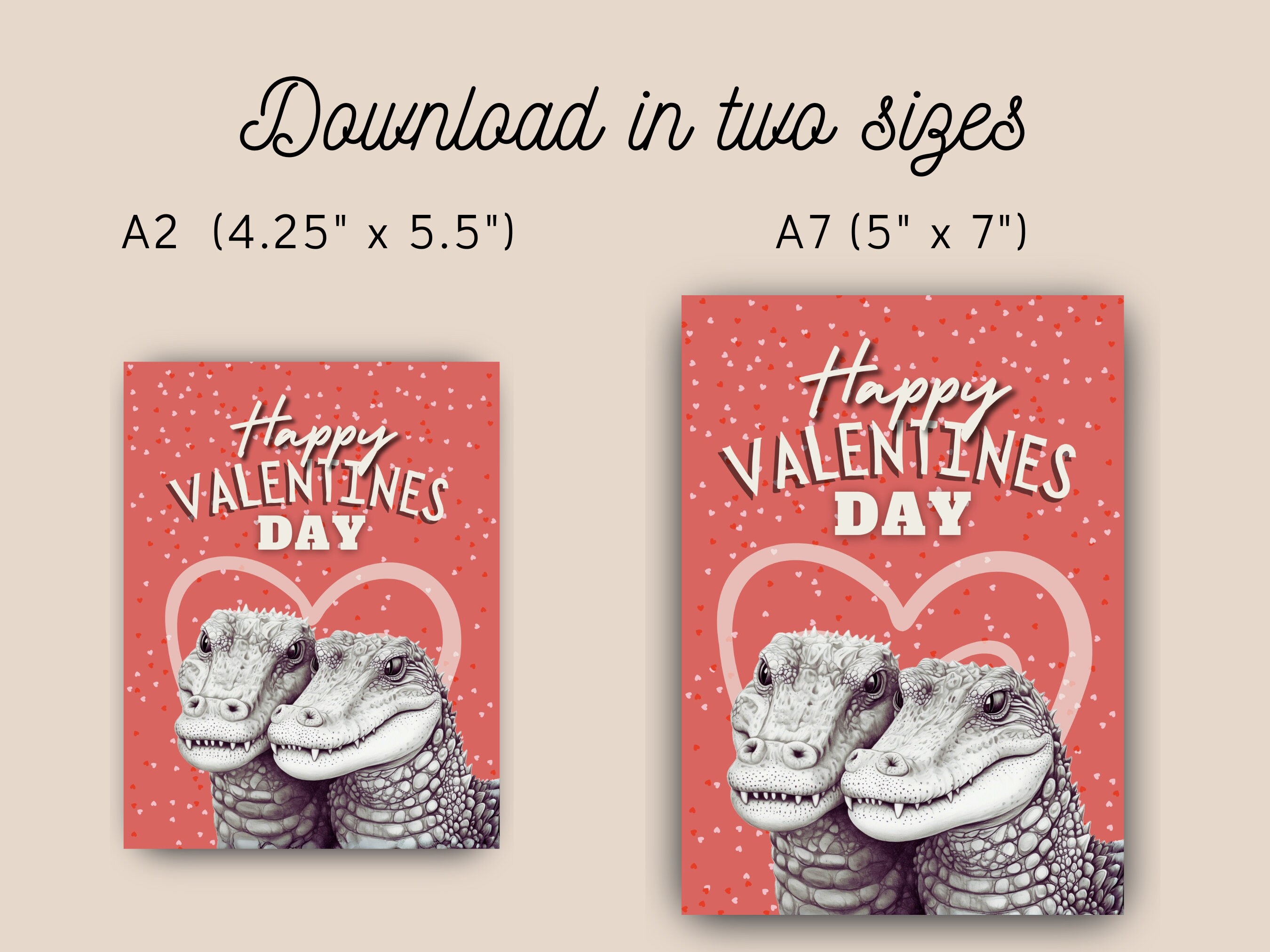 Printable Alligator Valentine Card, Instant Download, Print at Home ...