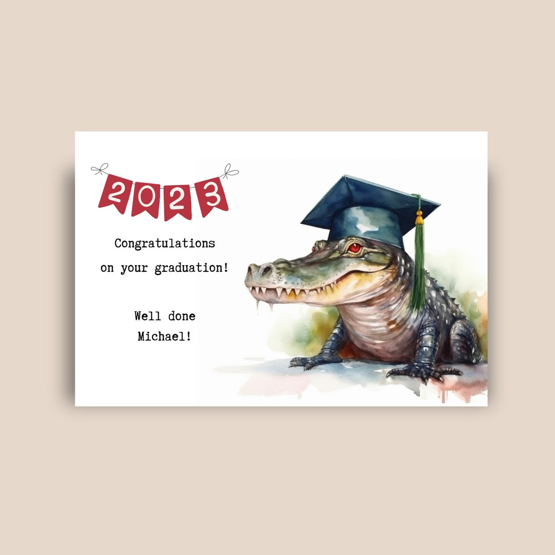 Alligator Graduation Card Graduation 2023 Custom Card - Etsy
