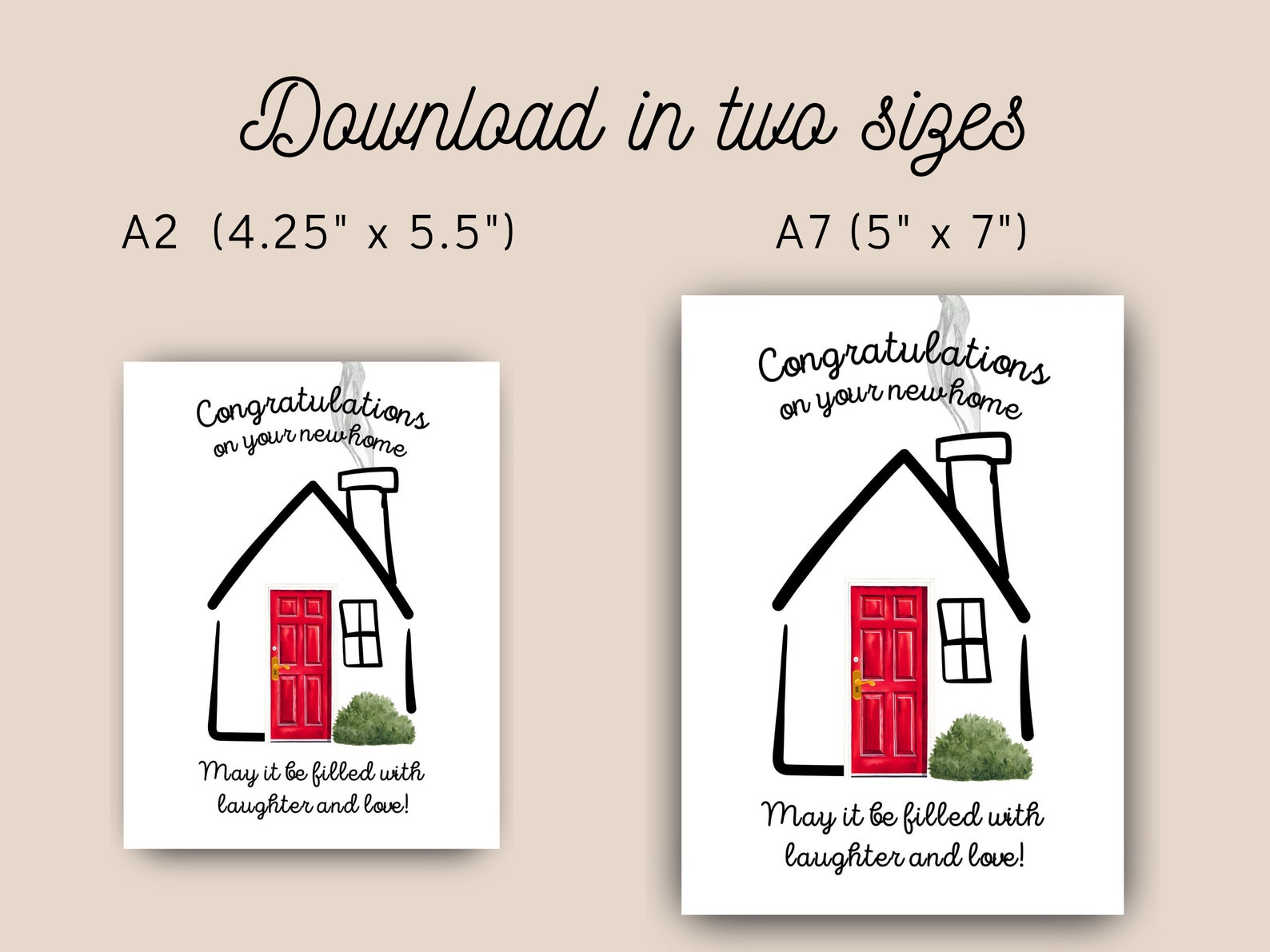 Printable New Home Congratulations Card, Instant Download, Print at ...