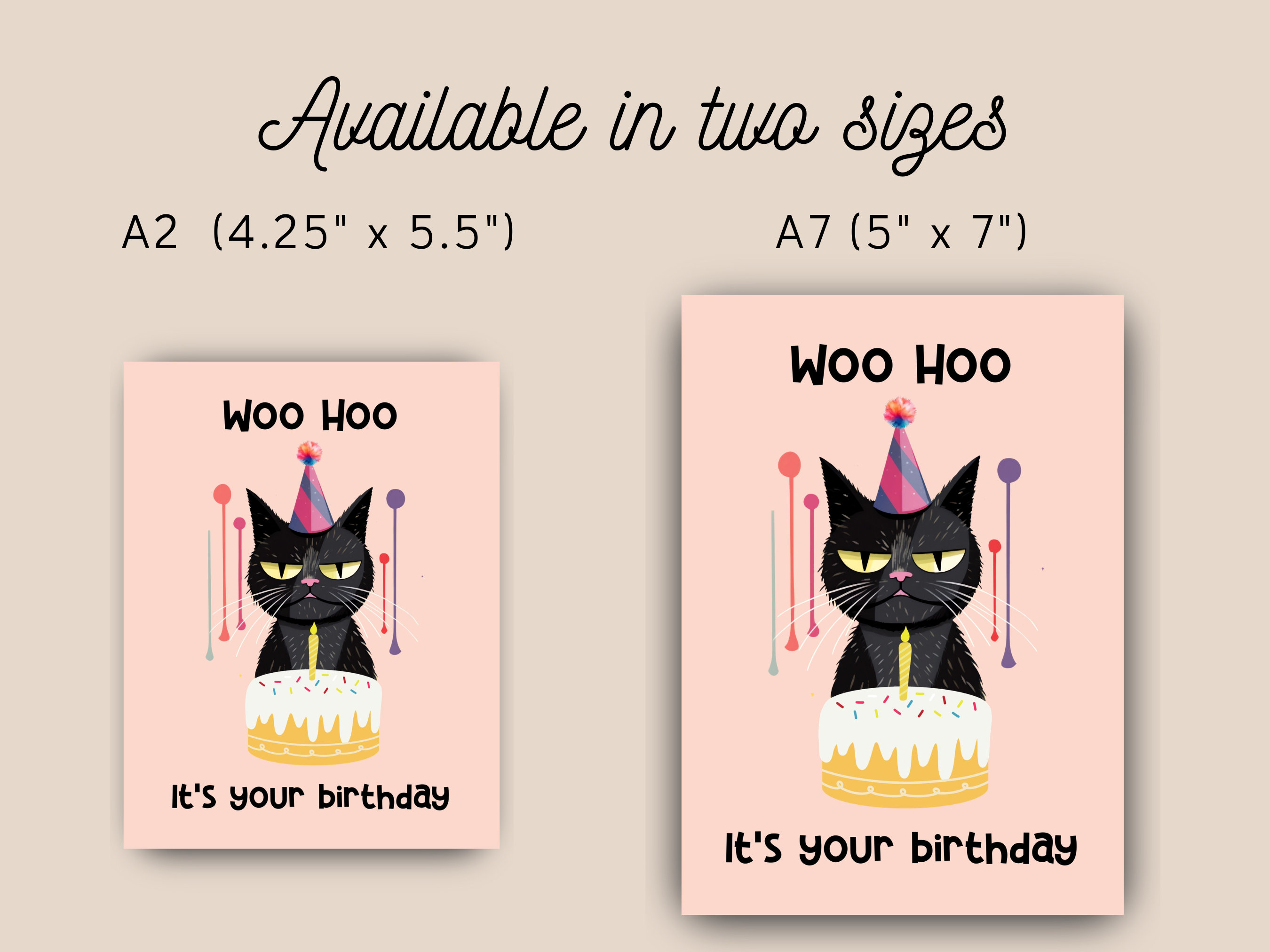 Sarcastic Cat Birthday Card, Black Cat Birthday Card, Funny Birthday ...