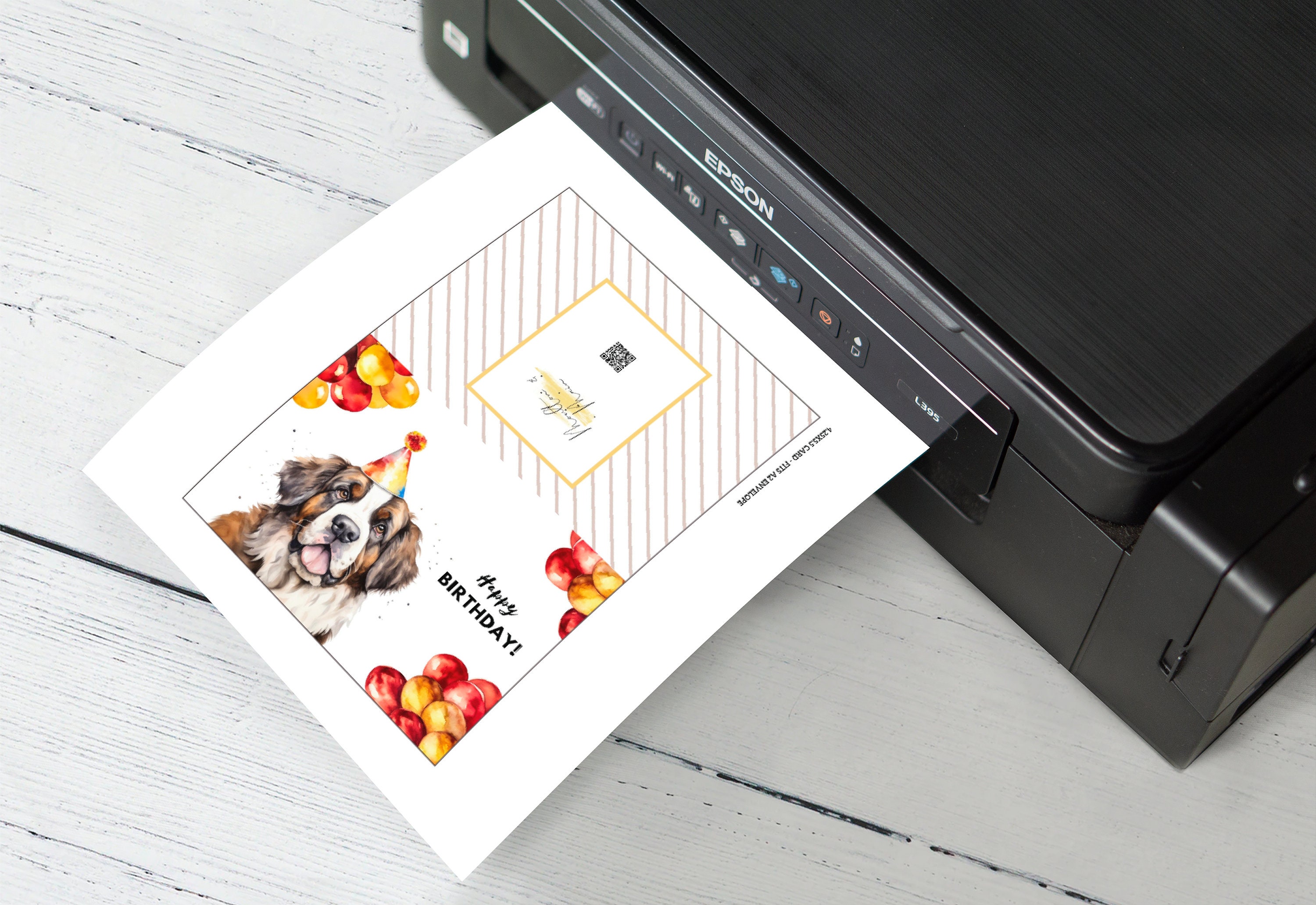 Printable St Bernard Birthday Card Instant Download Print at - Etsy