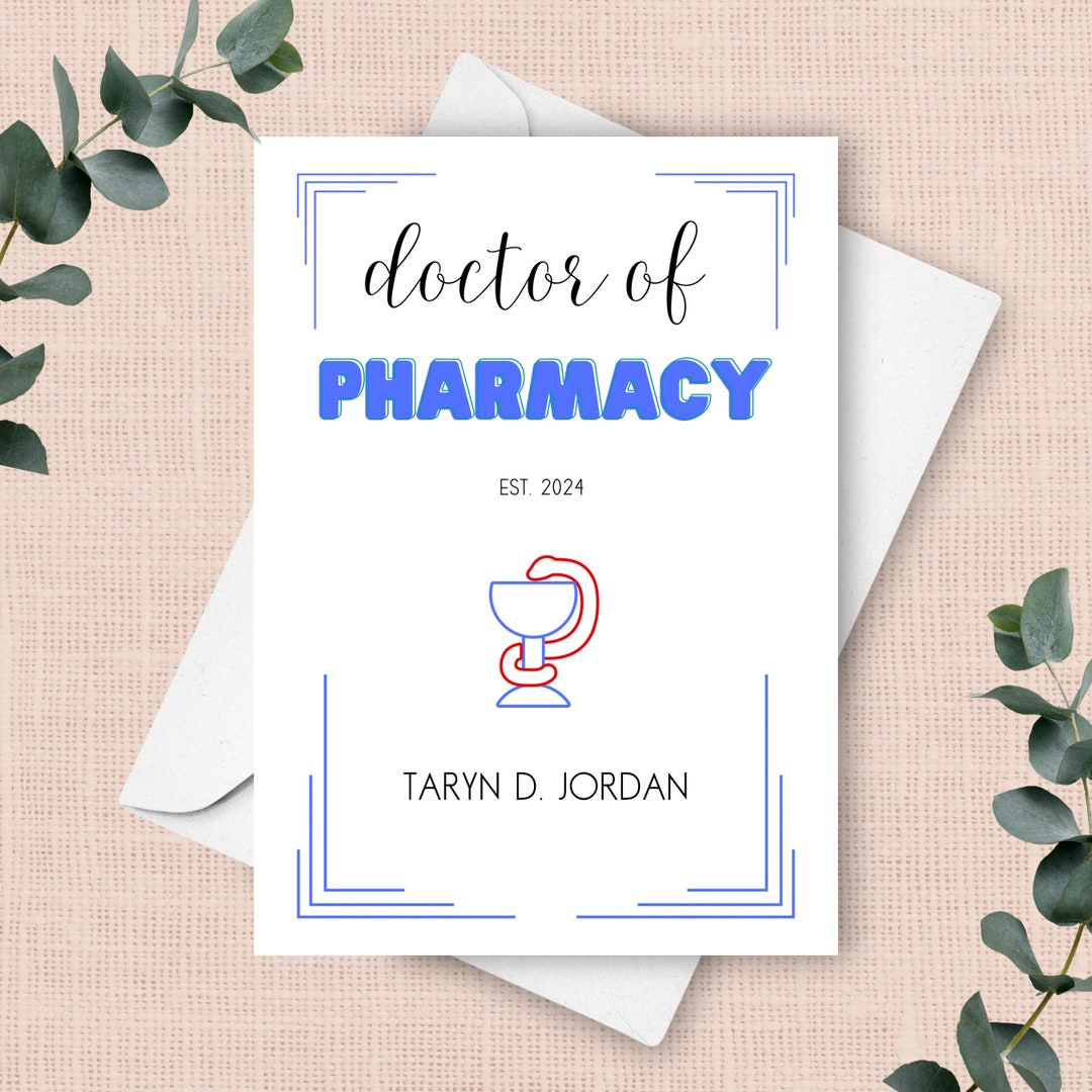 Pharmd Graduation Card, 2024 Personalized Congratulations Card for ...