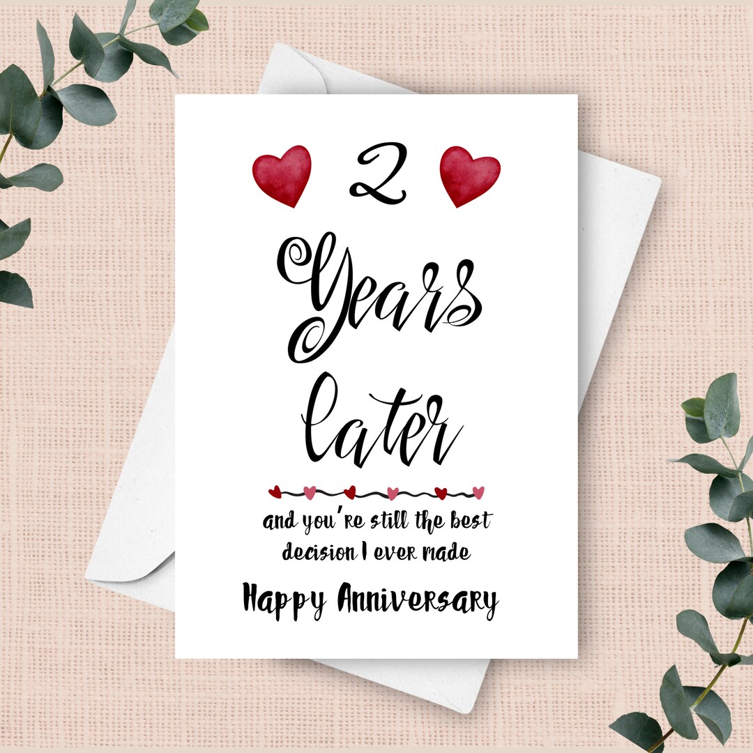 2nd Anniversary Card, One Year Anniversary Gift for Husband or Wife, 2 ...
