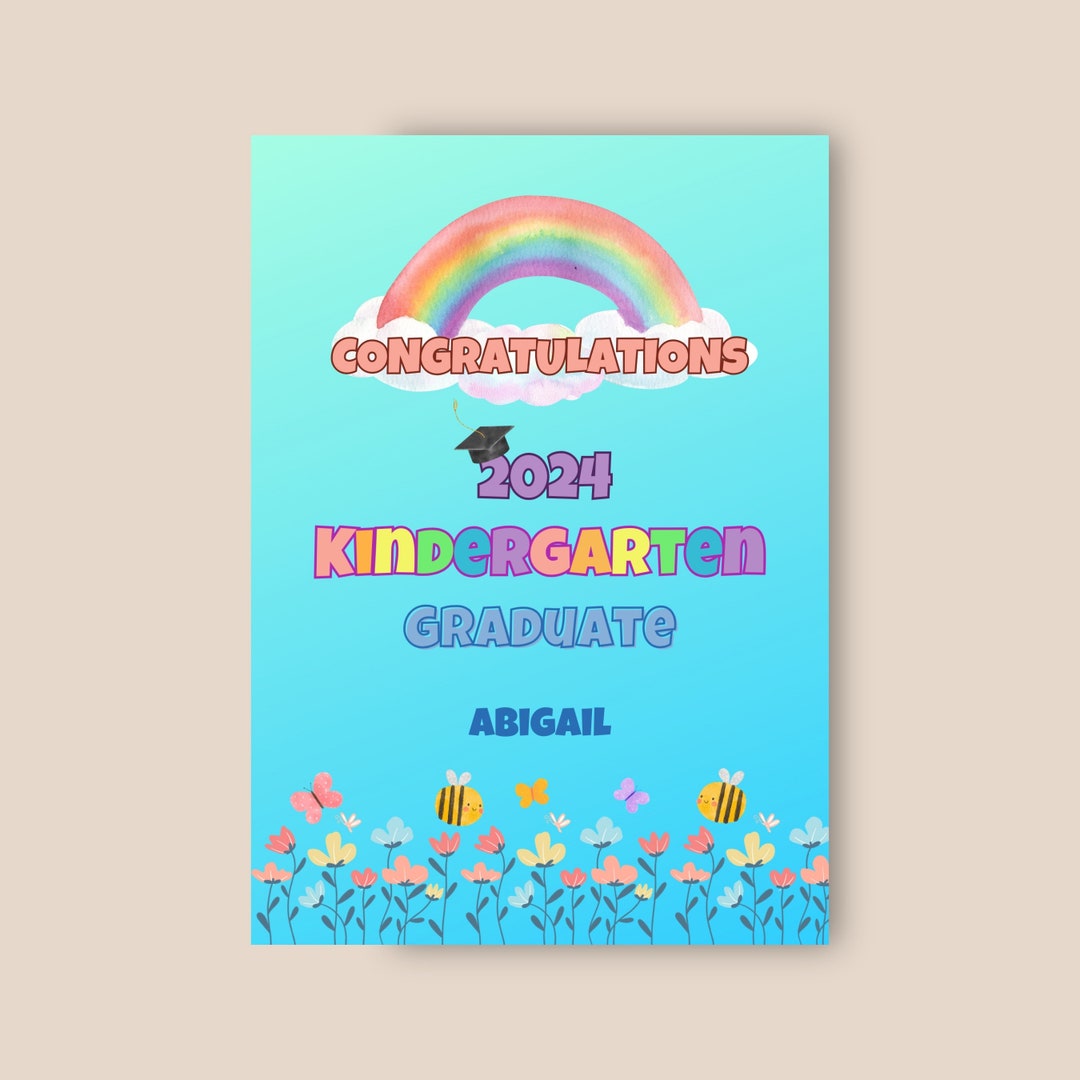 Kindergarten Graduation Card 2024 Personalized - Etsy