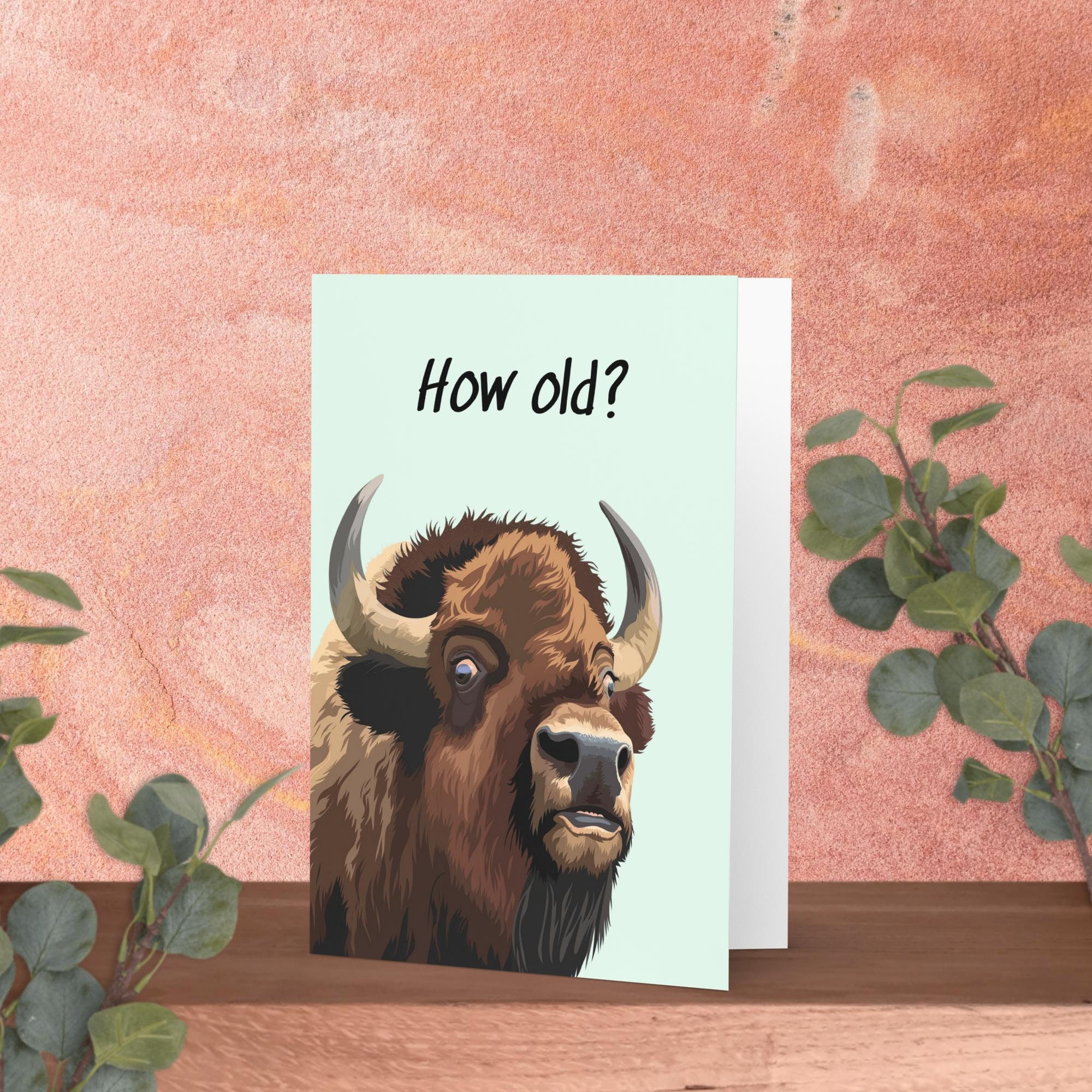 Printable Funny Buffalo Birthday Card, American Bison Instant Download ...