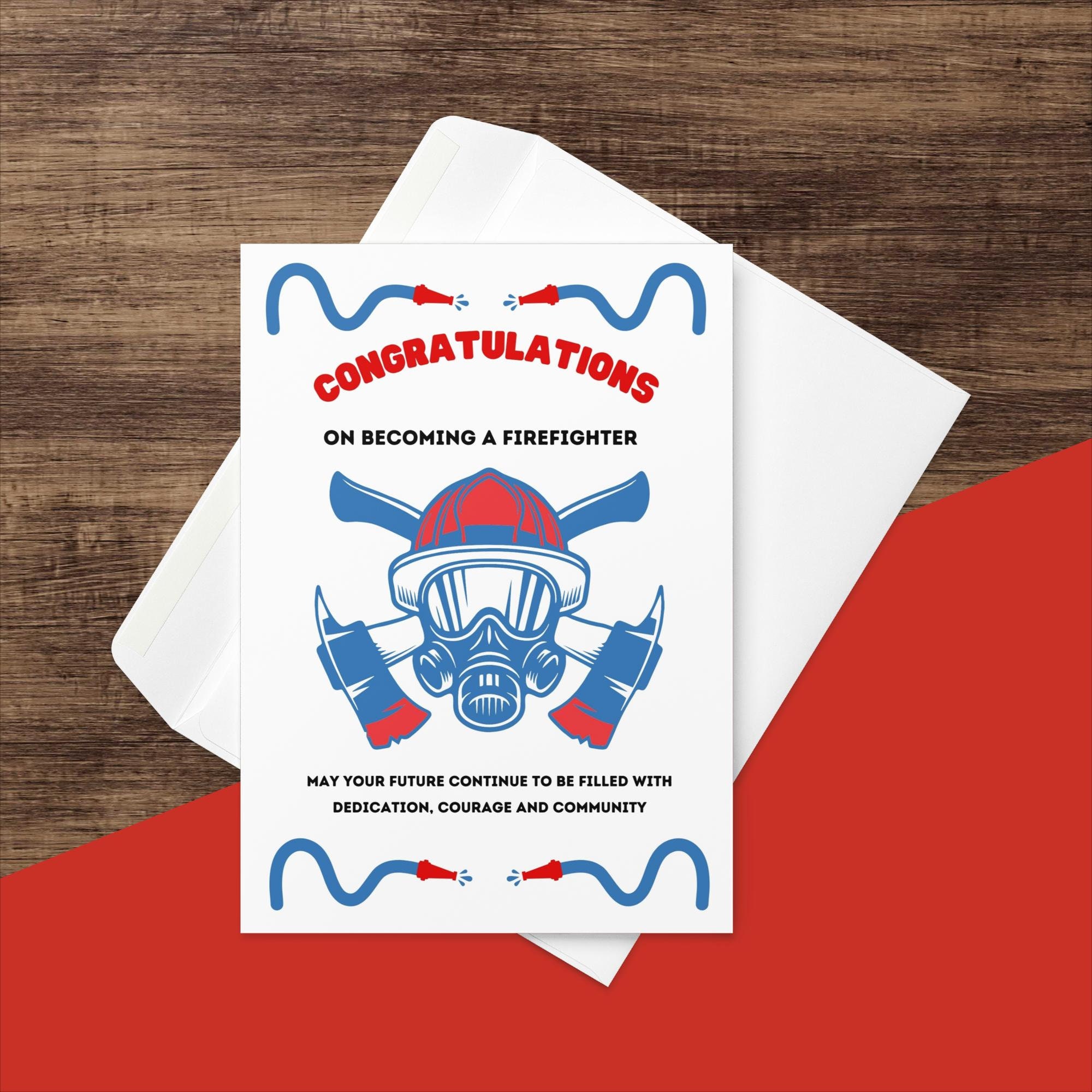 Firefighter Graduation Card, Congratulations on Becoming A Firefighter ...
