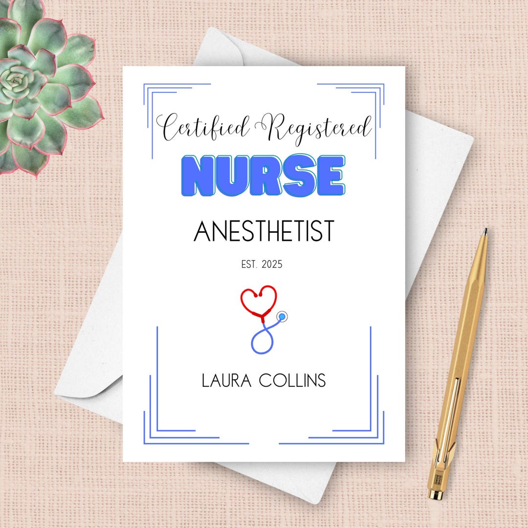 CRNA Graduation Card, 2026 Personalized Congratulations Card for ...