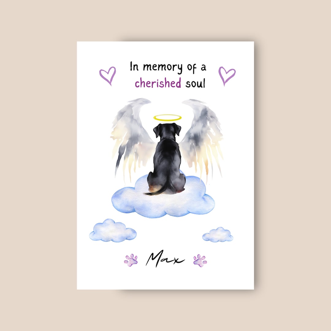 Dog Sympathy Card Personalized With Name Loss of Pet Dog - Etsy