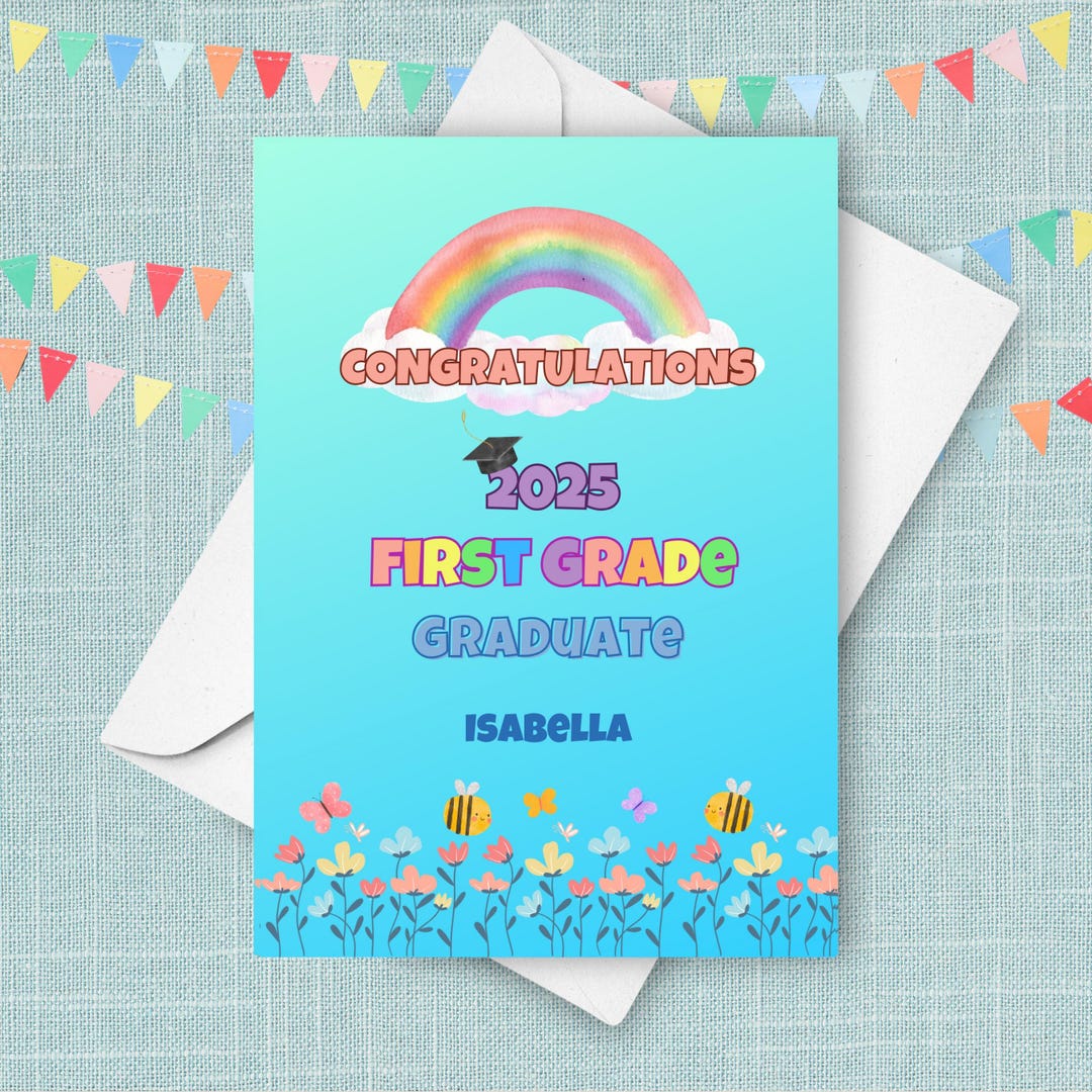 First Grade Graduation Card, 2025 Personalized Congratulations Card for ...