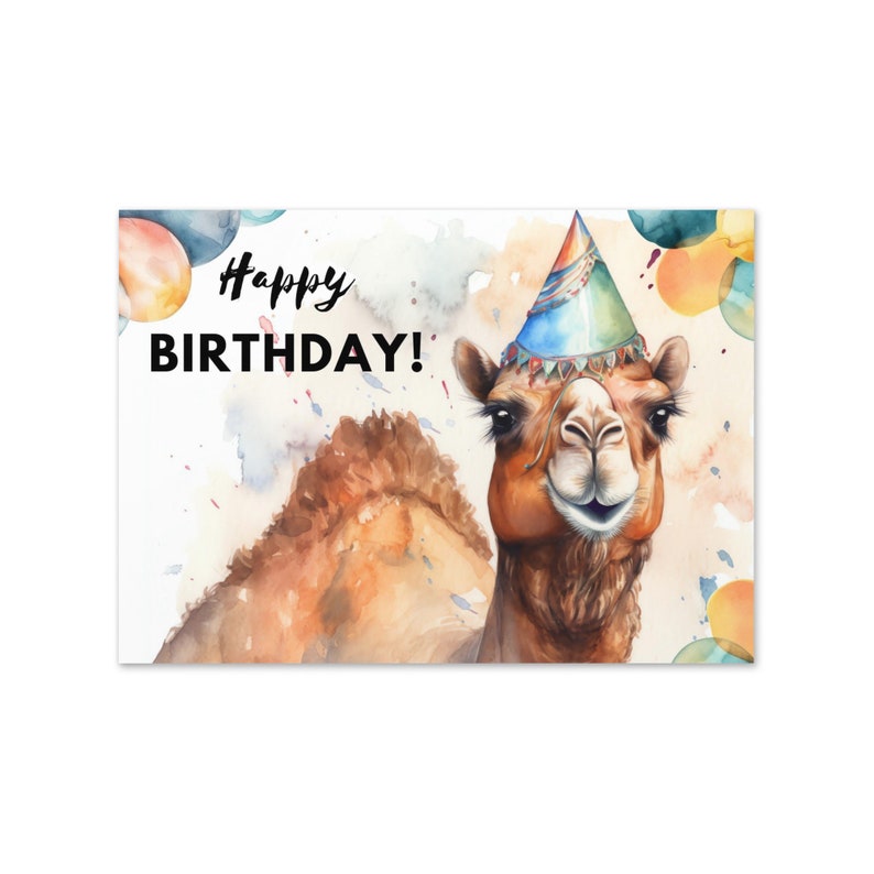 Camel Birthday Card With Party Hat Happy Birthday Camel - Etsy