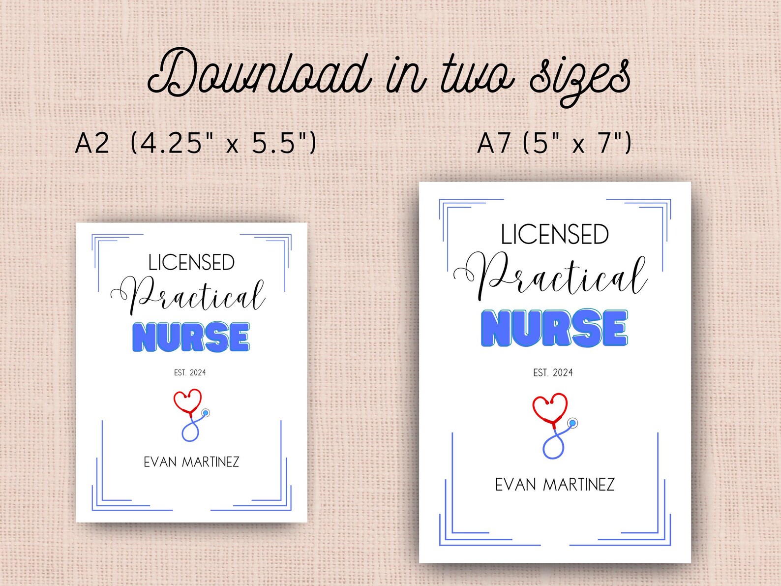 Printable Personalized LPN Graduation Card, Print at Home Editable ...