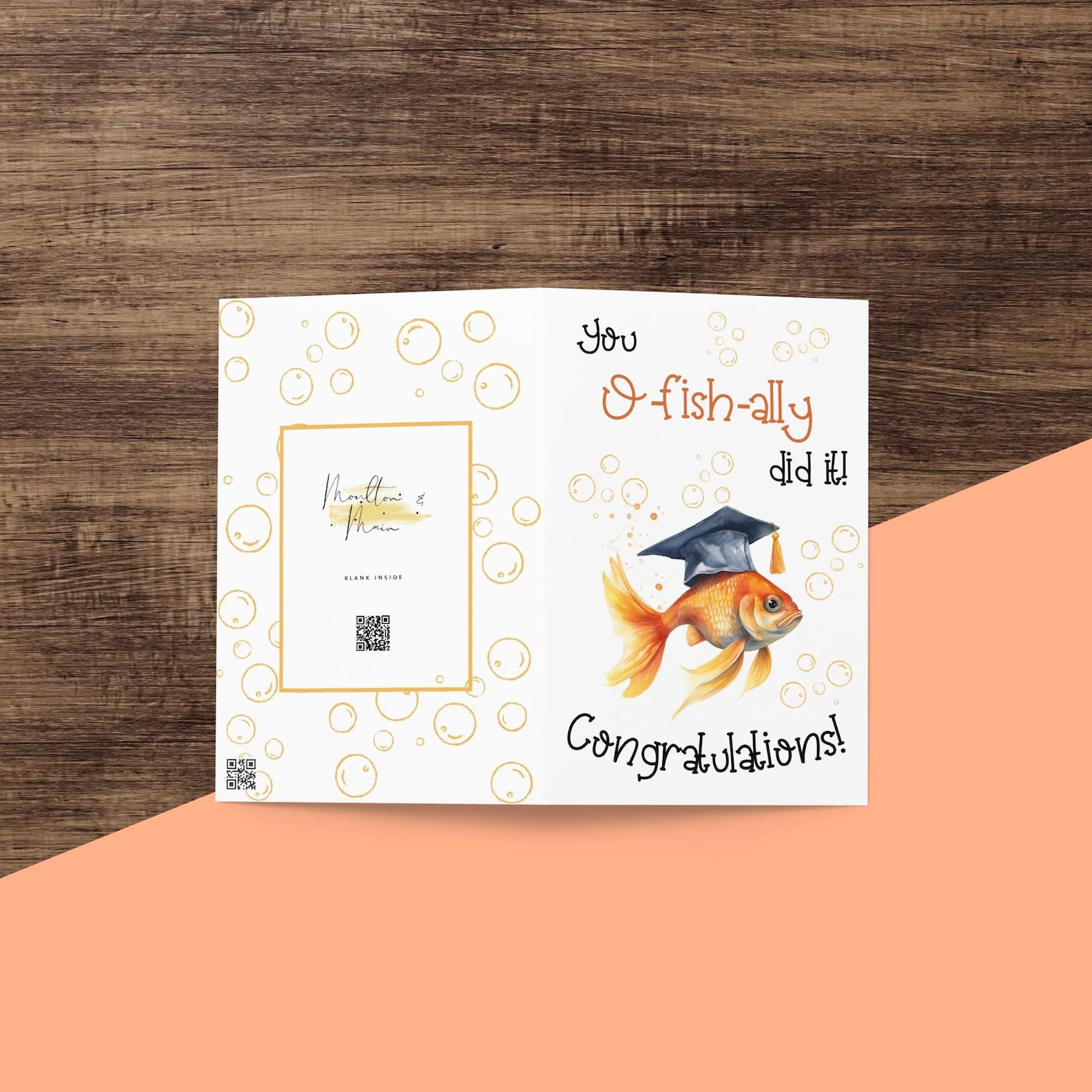 Printable Goldfish Graduation Card, Instant Download, Print at Home ...