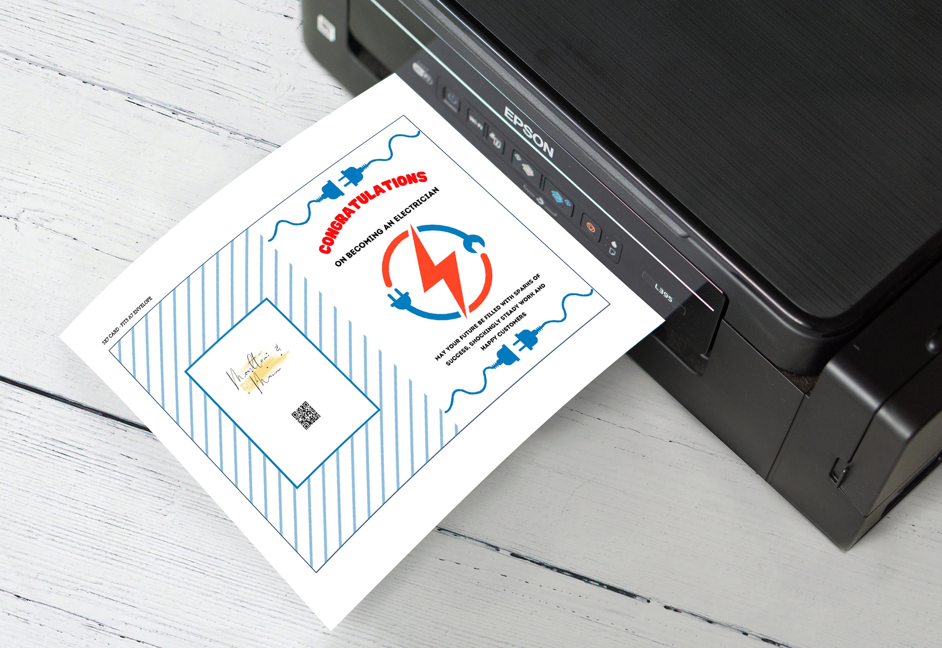 Printable Electrician Graduation Card, Instant Download, Print at Home ...