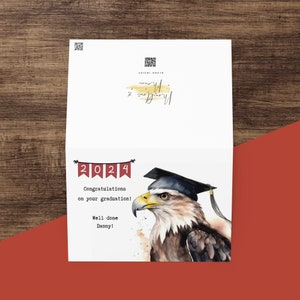 Bald Eagle Graduation Card, Graduation 2024 Custom Card Personalized ...