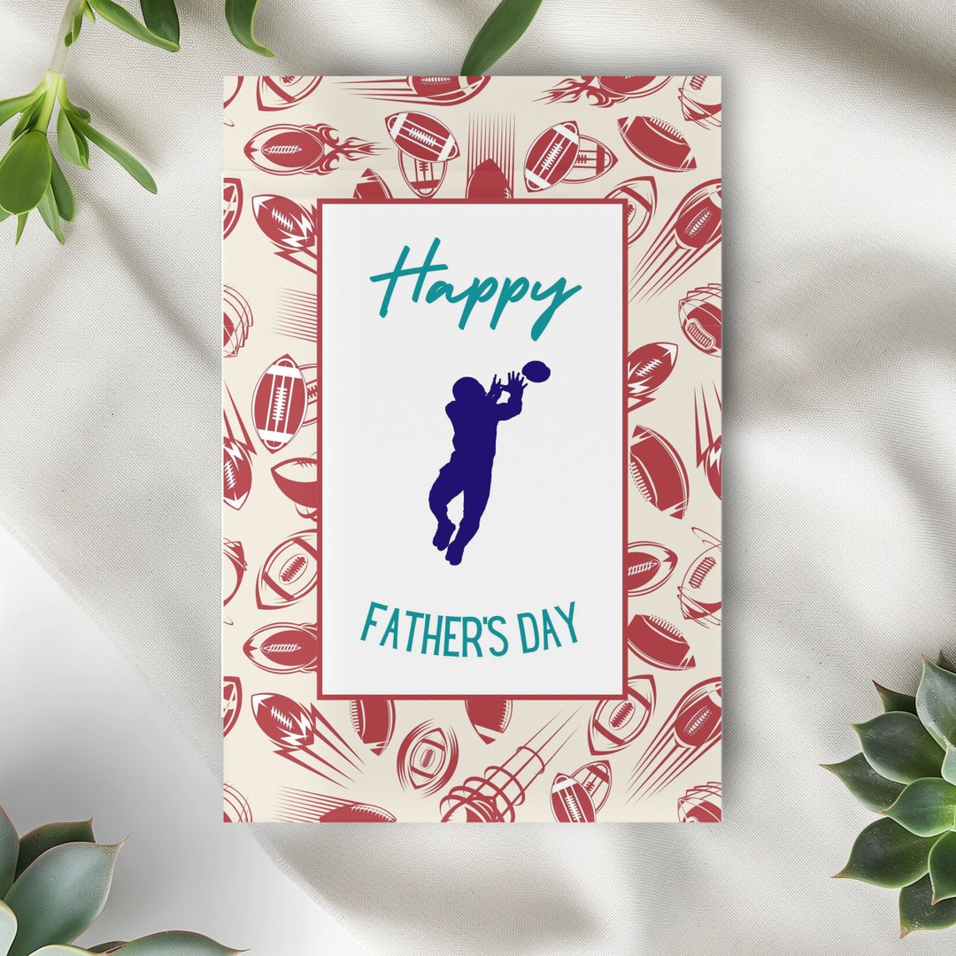 Football Fathers Day Card, Sports Lover Dad Card, Card for Dad Who ...