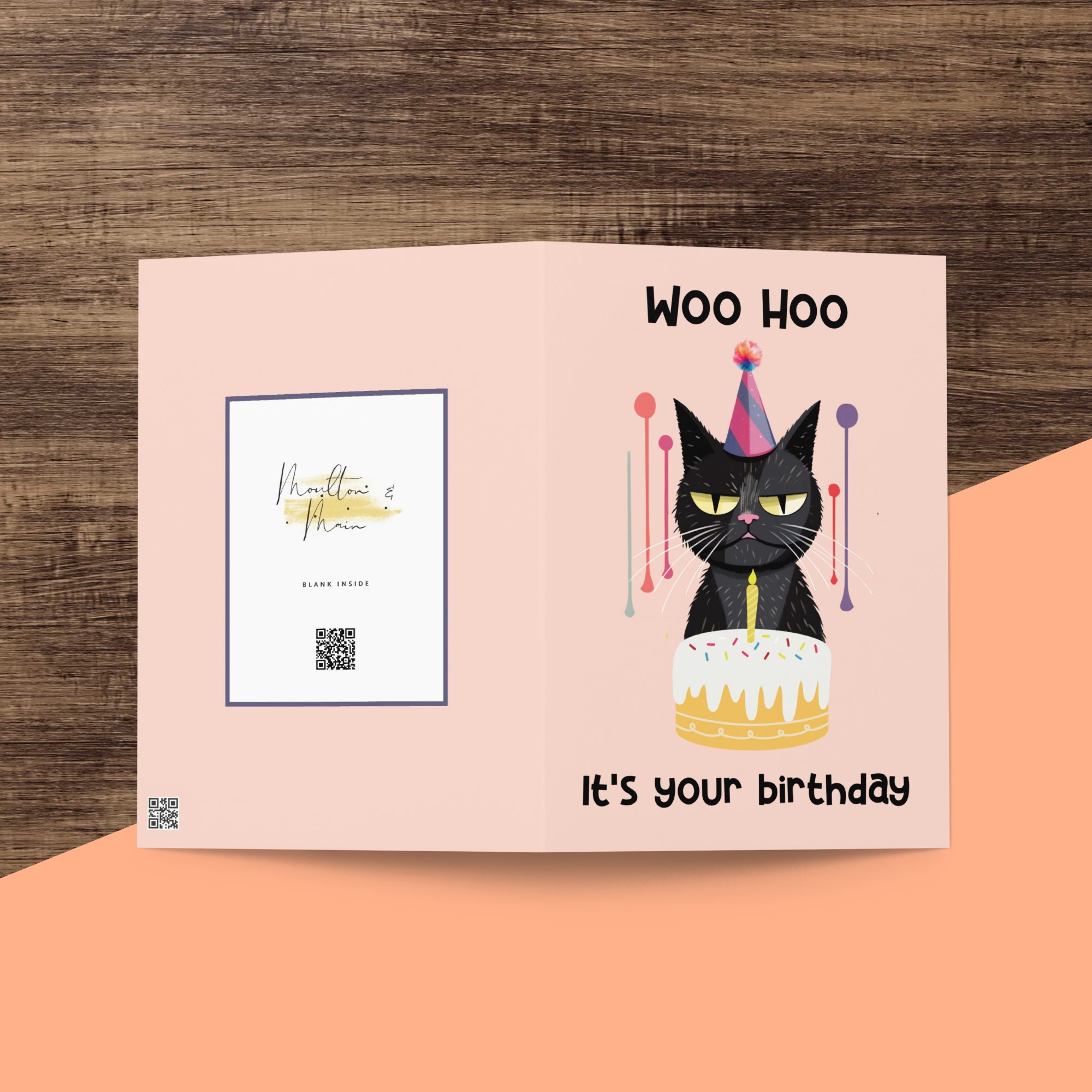 Sarcastic Cat Birthday Card, Black Cat Birthday Card, Funny Birthday ...
