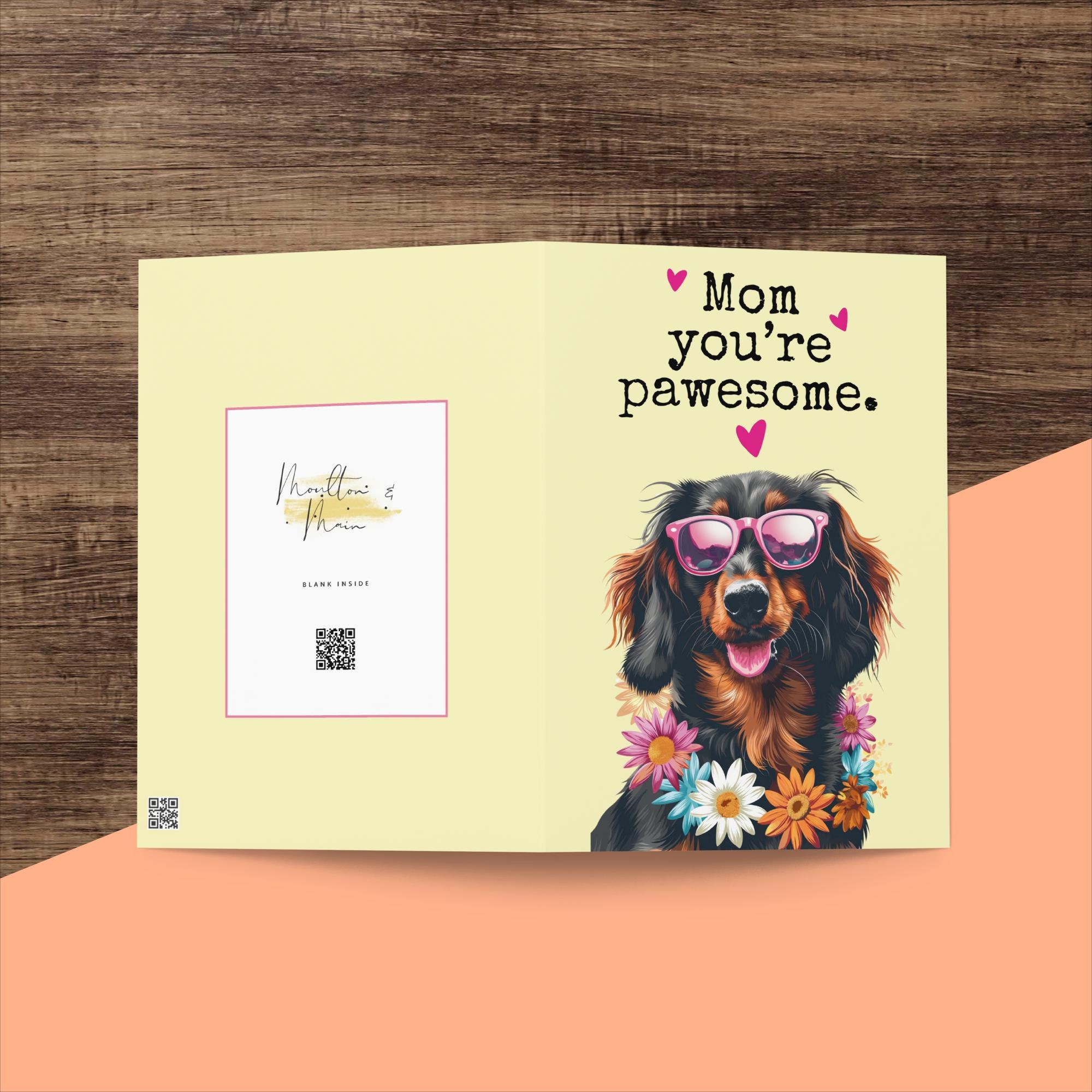 Funny Mothers Day Card From Dachshund, Pet Dog Happy Mothers Day ...