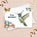 Hummingbird Birthday Card, Happy Birthday Party Hat and Balloons ...