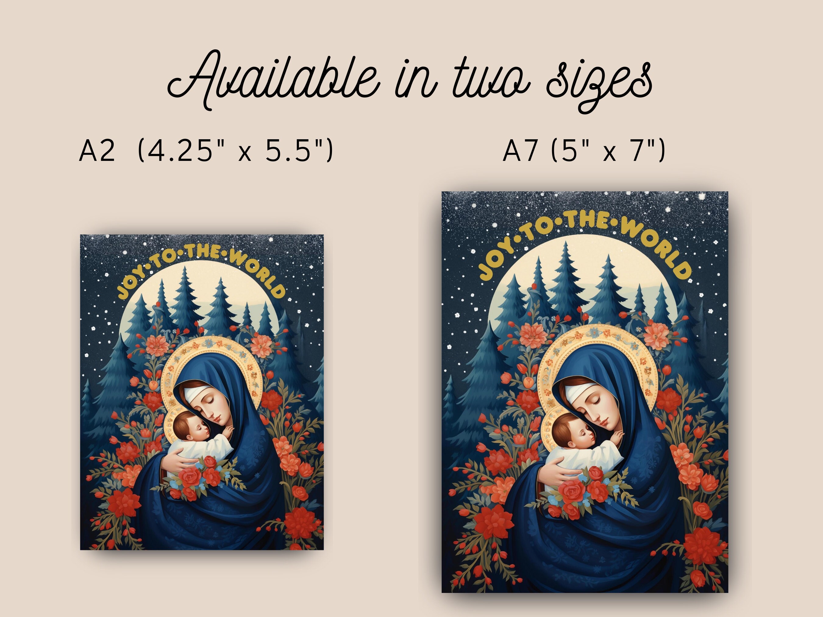 Mary and Baby Jesus Christmas Card, Madonna and Child, Religious ...
