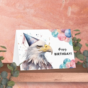 Printable Eagle Birthday Card, Instant Download, Print at Home Card ...