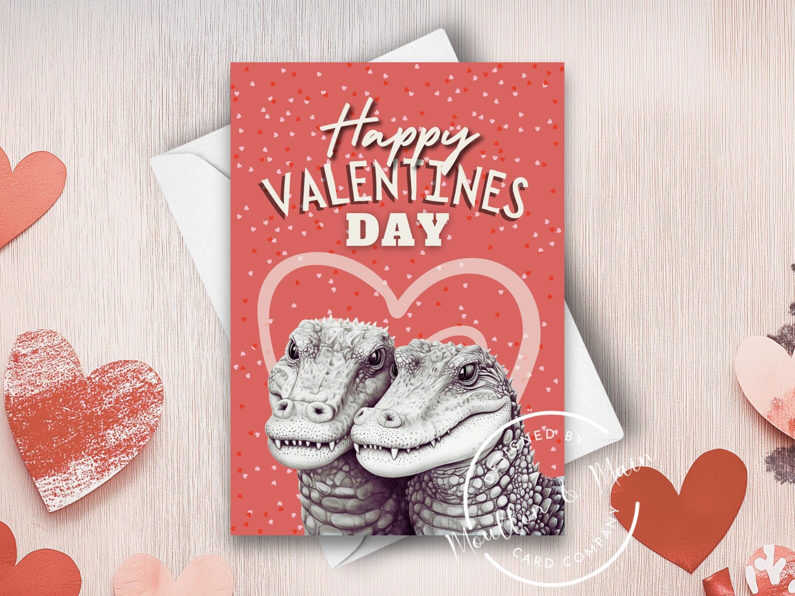 Alligator Valentine Card, Happy Valentine's Day, Valentines Day Card ...