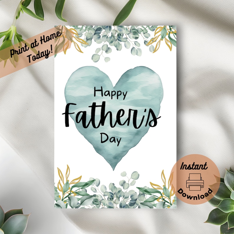 Tarjeta imprimible del Día del Padre, Descarga instantánea, Tarjeta ...