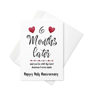 6 Month Anniversary Card, Half Year Anniversary Gift for Boyfriend, Six ...