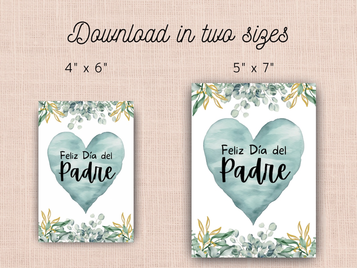 Printable Father’s Day Card in Spanish, Instant Download, Print at Home ...