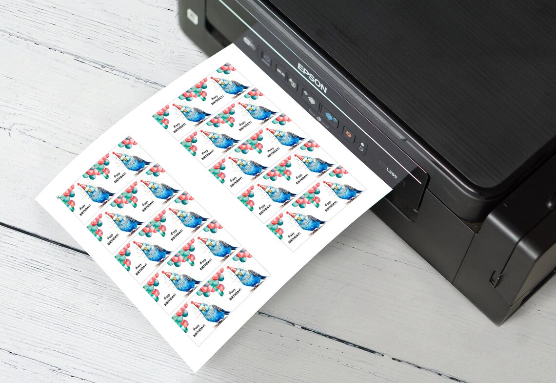 Printable Parakeet Birthday Cupcake Topper, Instant Download Print at ...